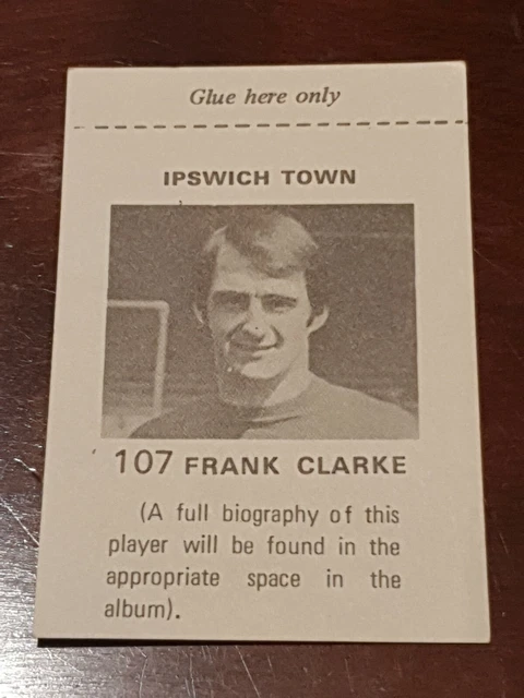 WONDERFUL WORLD OF Soccer Stars 1971-72 #107 Frank Clarke Ipswich Town ...