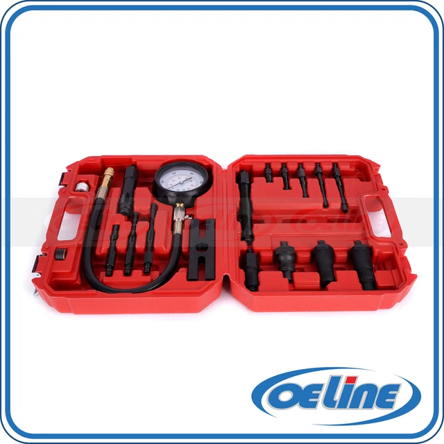 18 PCS DIESEL Engine Cylinder Compression Tester Pressure Test Tool Kit ...