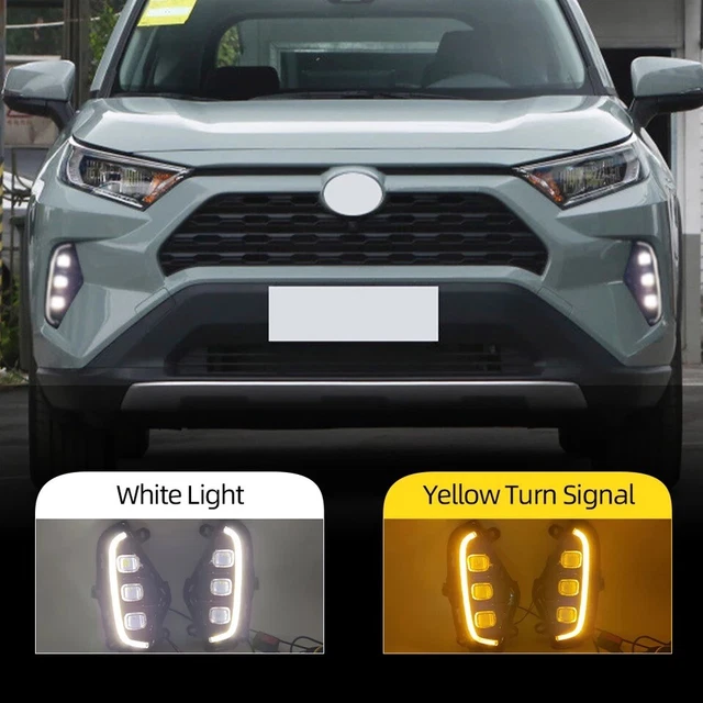 FOR TOYOTA RAV4 2019~2022 LED DRL Daytime Running Lights Fog Lamps Bumper £82.09 - PicClick UK