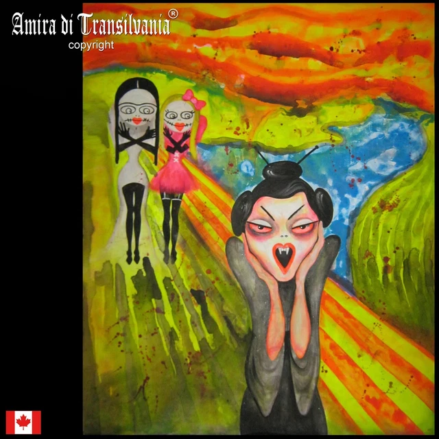 POP ART CONTEMPORARY painting scream munch modern vampire decorative ...