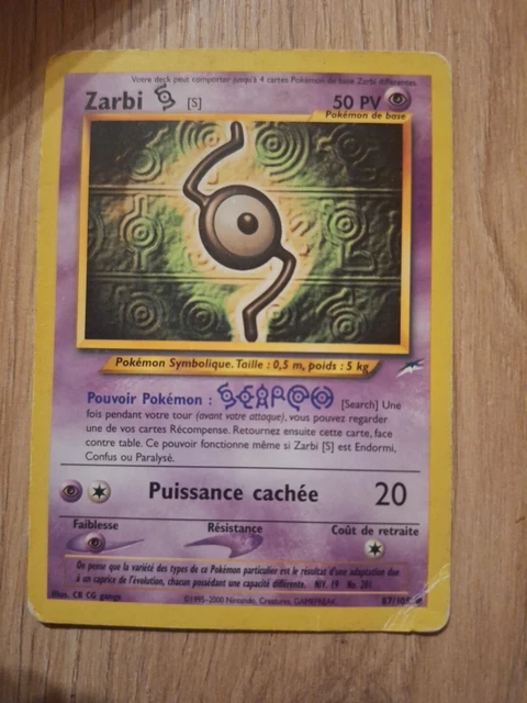 CARTE POKÉMON ZARBI [S] 87/105 Neo Destiny Français EUR 2,50 - PicClick FR