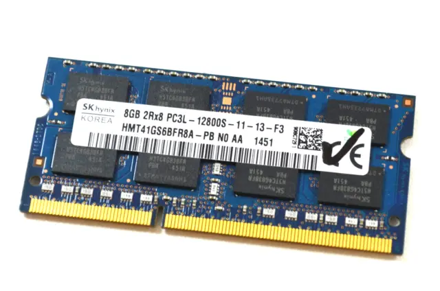 SK HYNIX HMT41GS6BFR8A-PB 8GB 2Rx8 SODIMM PC3L-12800S DDR3 Laptop RAM ...
