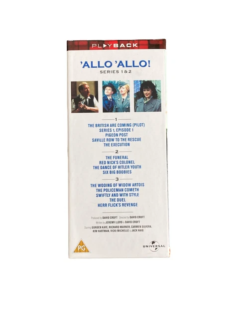 ALLO ALLO VHS Box Set Series 1 & 2 Video Tape Comedy BBC Playback PG Three Tapes £8.50 - PicClick UK