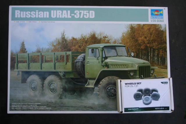 TRUMPETER 1/35 RUSSIAN Ural -375D Truck + Miniarm Resin Wheels £40.00 ...