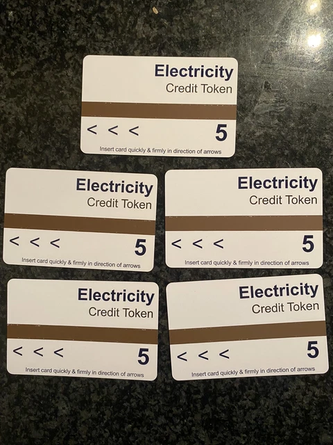 ELECTRICITY CREDIT TOKEN 5 X £5 £5.00 - PicClick UK