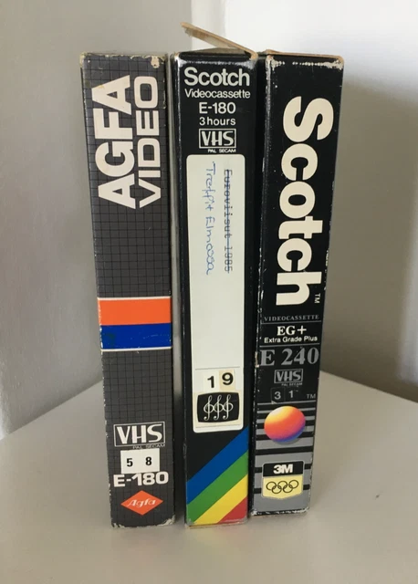 THREE VINTAGE VHS Video Tapes 1980s 1990s Scotch E-180 TV Recordings ...