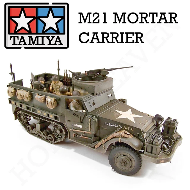 TAMIYA 35083 US M21 81mm Mortar Carrier Half-Track 1/35 Military Model ...