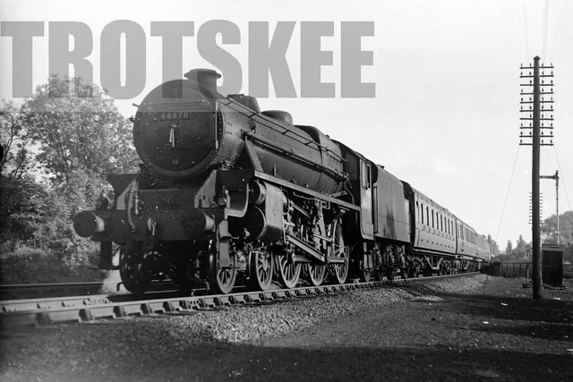 GLASS NEGATIVE BR British Railways Steam Loco 44678 Class 5MT Wilmslow ...