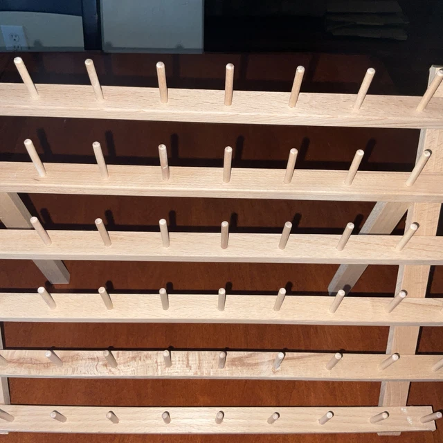 WOODEN THREAD RACK Sewing and Embroidery Thread Holder, 60 Spools $10. ...