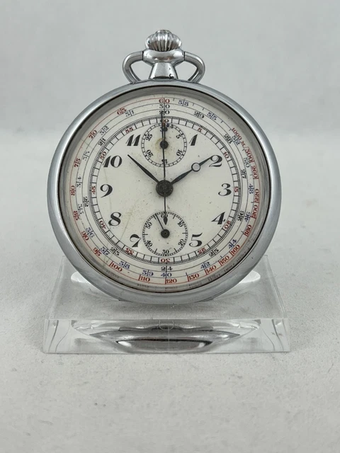ANTIQUE MILITARY CHRONOGRAPHEN-TASCHENUHR Hand Wound WW2 Kal. Valjoux ...