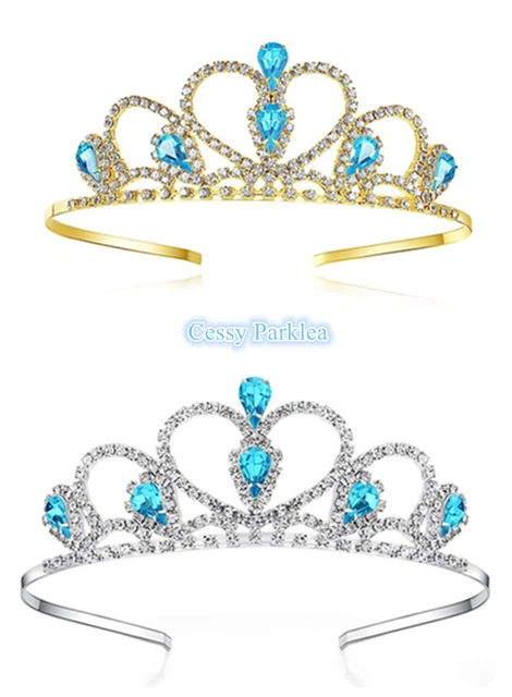 DELUXE GIRLS PRINCESS Elsa Frozen Costume Tiara with Gems Rhinestone 4 ...
