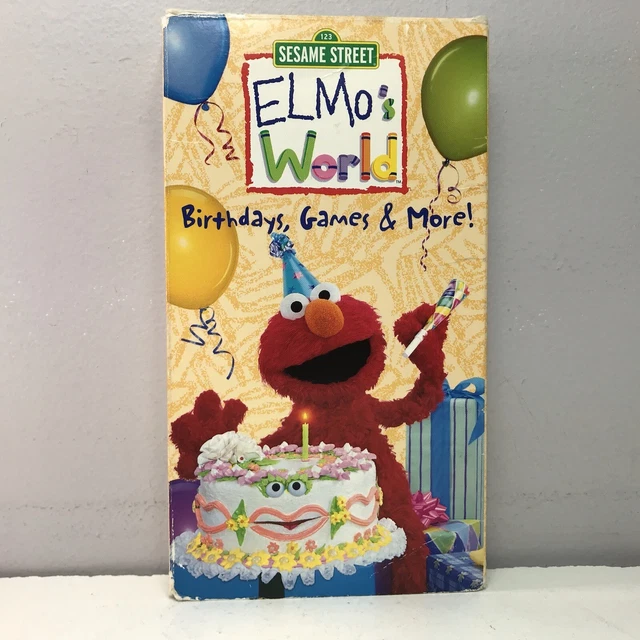 SESAME STREET ELMO'S World Birthdays Games More VHS Video Tape VTG PBS ...