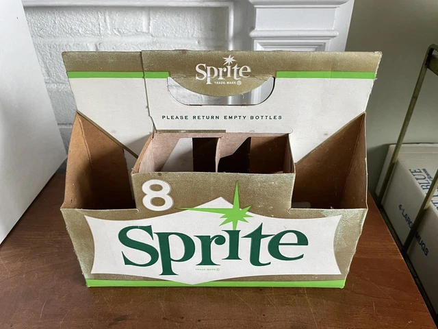 VINTAGE SODA POP bottle carton SPRITE by Coca Cola 8 pk Cardboard ...