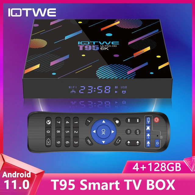 IOTWE T95 128GB 4GB 6K HD TV BOX Android 11.0 5G WIFI 4-Core BT 5.0 ...