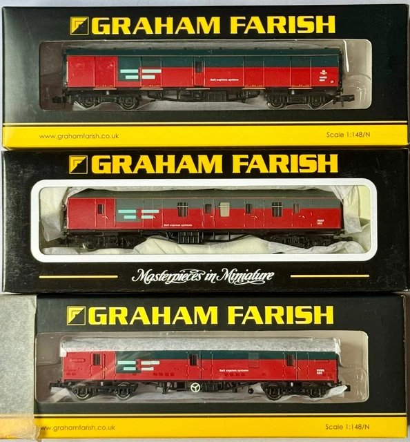GRAHAM FARISH LOT of 3 Rail Express Systems Vans, Super BG/BG/GUV, New ...
