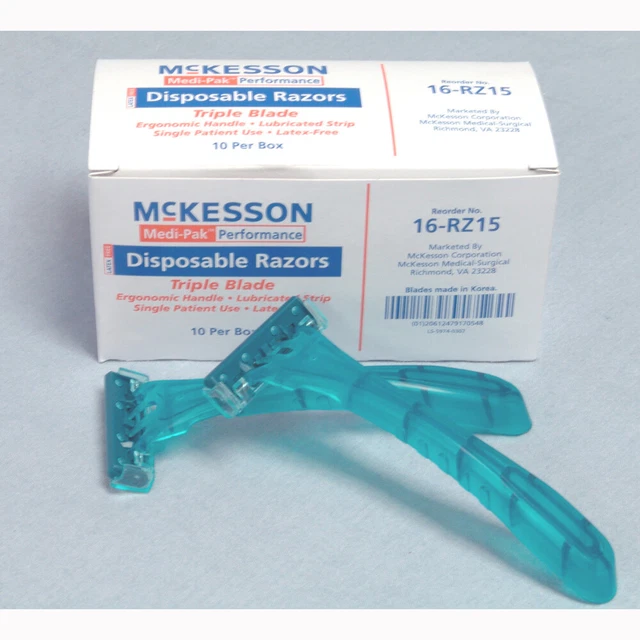 MCKESSON 16-RZ15 MEDI-PAK Triple Blade Disposable Razor-10/Box $14.30 ...