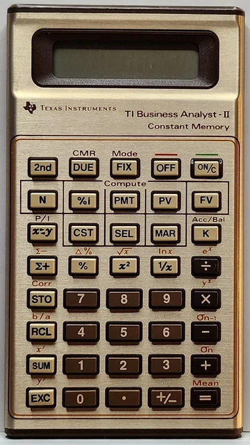 TEXAS INSTRUMENTS TI Business Analyst - II 2 Constant Memory Calculator Vintage $35.00 - PicClick CA