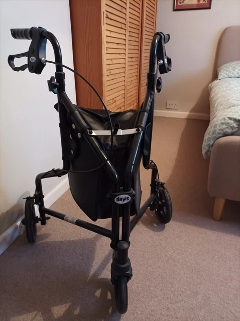DAYS TRI-WALKER 3-WHEELED Mobility Trolley Rollator 240L with Leather ...