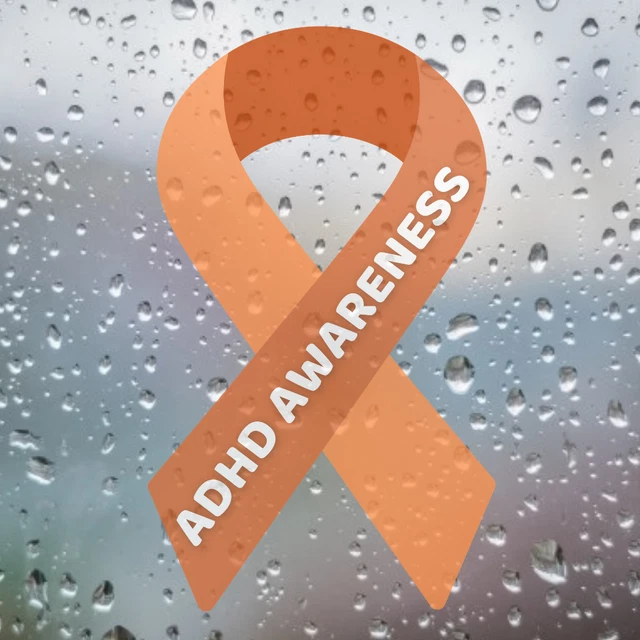 ADHD AWARENESS WINDOW / Car Sticker Hidden Disability Orange Ribbon Add ...