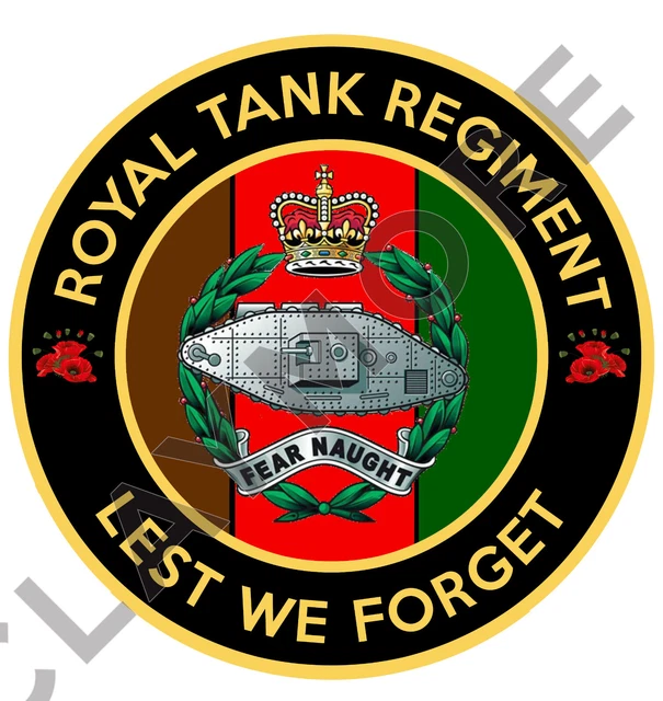 ROYAL TANK REGIMENT WW2 WW1 BRITISH ARMY car sticker camper van ...