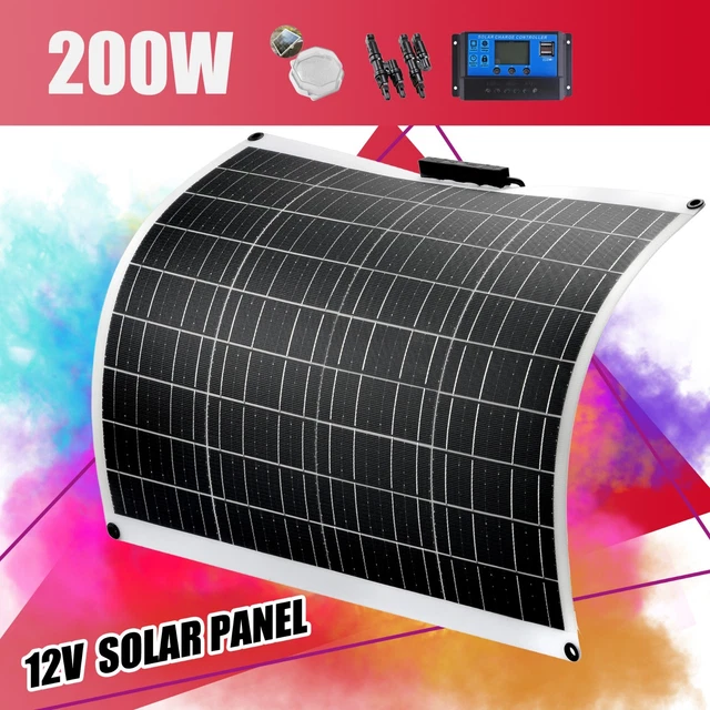 200W FULL BLACK Flexible Solar Panel with High Efficiency Solar Modules ...
