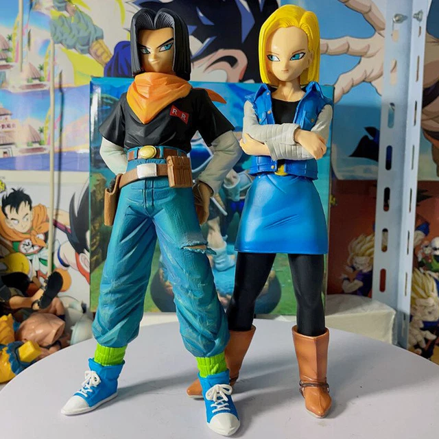 24CM ANIME DRAGON Ball Z Android 17 18 Figure PVC Action Figure ...