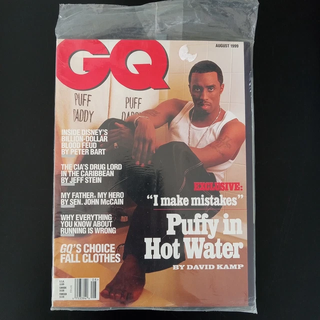 GQ MAGAZINE AUGUST 1999 Puff Daddy P. Diddy Sean Combs in Trouble ...