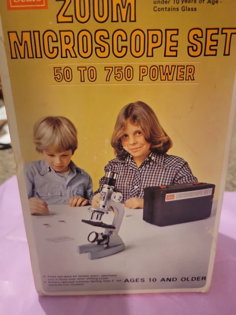 VINTAGE SEARS ZOOM 50 To 750 Microscope Kit With Case Science ...