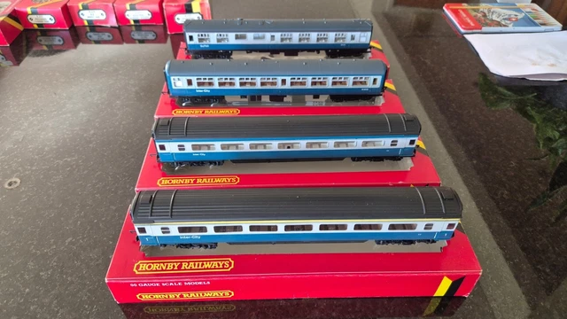 HORNBY OO GAUGE Inter-City Coach x4 R921 R923 buffet R428 R439 Boxed £ ...