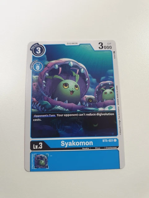 DIGIMON CCG CARD Syakomon BT5-021 C Common Digimon Blue EUR 2,16 - PicClick FR
