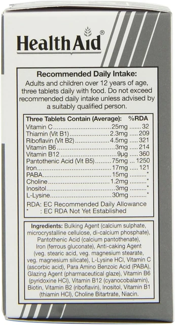 HEALTHAID IRON FORMULA plus - 100 Count (Pack of 1) Vegetarian Tablets ...