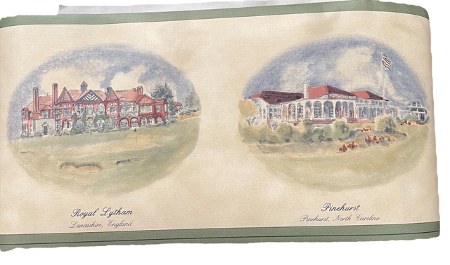 5 + ROLLS Imperial Sunworthy Wallpaper Border Famous Golf Courses 6.75 ...
