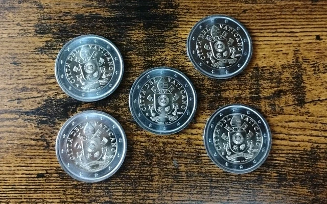 CITTÀ DEL VATICANO 2025 Lotto 5 Monete 2 Euro Papa Francesco Da ...