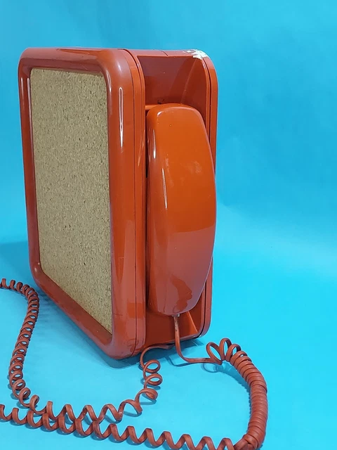 VINTAGE WESTERN ELECTRIC ORANGE Rotary Wall Phone Funky Cork Board ...