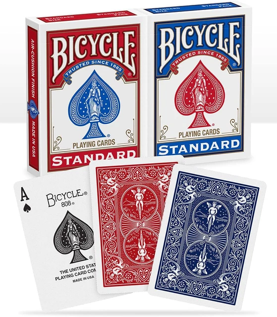 BICYCLE® STANDARD INDEX Playing Cards, 2 Decks, Red & Blue, Air Cushion ...