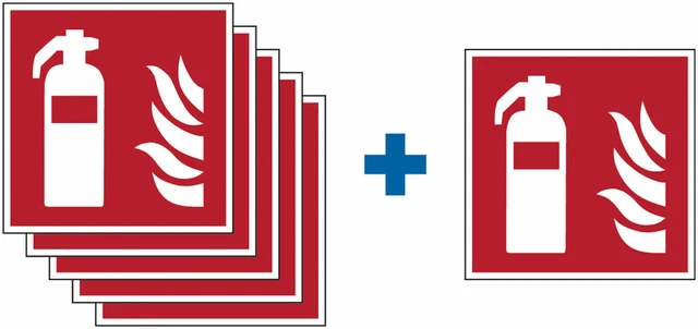 KIT DA 6 ADESIVI - Estintore - Pittogramma EUR 3,99 - PicClick IT