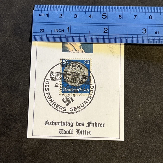 GERMAN THIRD REICH Nazi Adolf Hitler Birthday Stamp 1943 w special ...