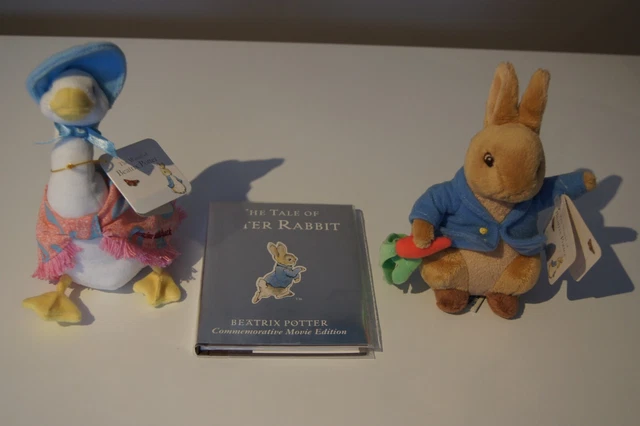 THE TALE OF Peter Rabbit Commemorative Movie Edition Book plus 2 plush ...