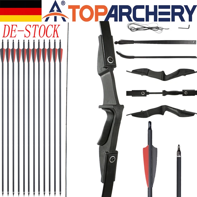 57 ZOLL BOGENSCHIESSEN Takedown Recurvebogen 12×30" SP500 Carbonpfeil Jagd RH/LH EUR 24,99 ...