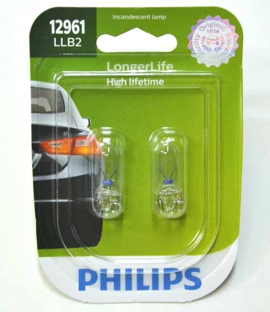 PHILIPS LONGERLIFE 12961 5W Dos Bombillas Tablero Calibre Racimo Luz de ...