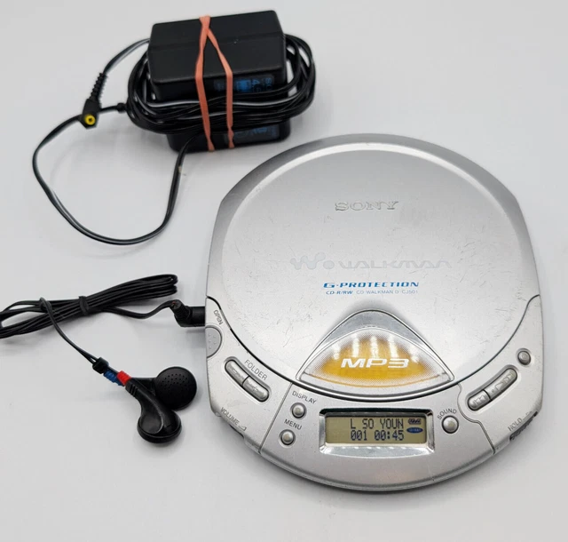 SONY WALKMAN D-CJ501 Portable CD Player G-Protection CD-R/RW MP3 ...