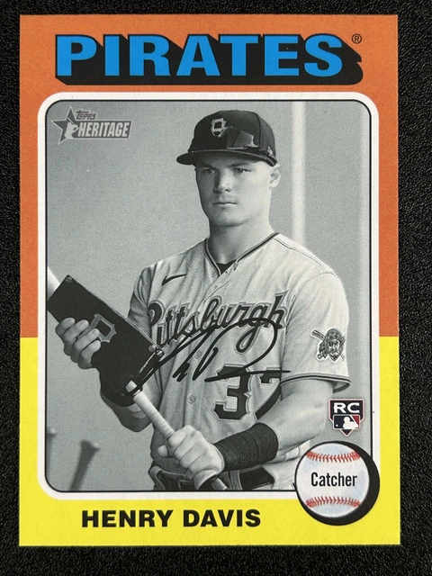 HENRY DAVIS 2024 Topps Heritage noir et blanc /50 #415 SP RC ROOKIE ...
