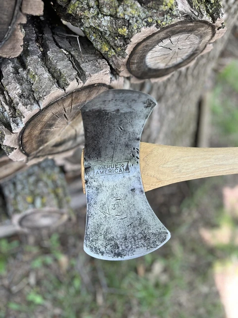VINTAGE EMBOSSED TRUE American Double Bit Axe $100.00 - PicClick