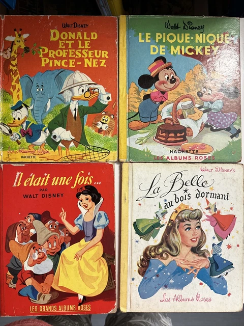 LOT DE 4 Les albums roses Walt Disney, Mickey, Donald, Il était une ...