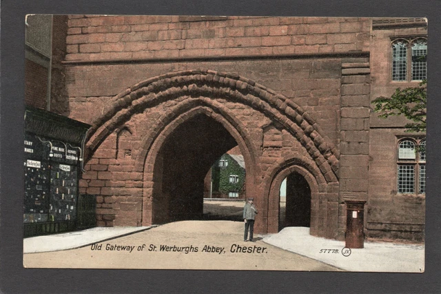 POSTCARD CHESTER CHESHIRE post box at Old Gateway of St Werburgh's ...