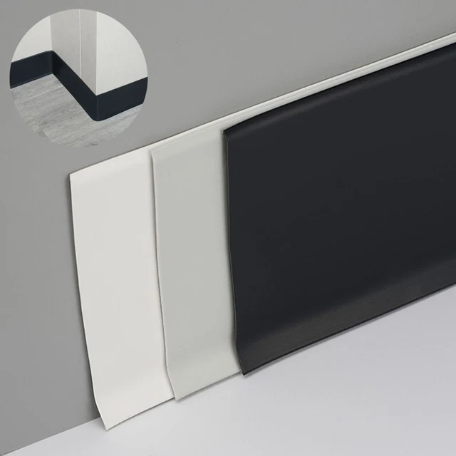 SELF-ADHESIVE SKIRTING LINE PVC Baseboard Home Wall Border Decor Strip ...