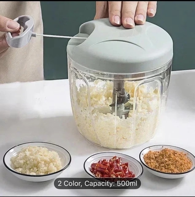 MANUAL PULL ROPE Vegetable Food Chopper Hand Held Pulling Slicer ...