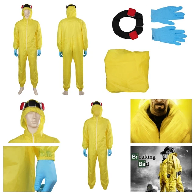 BREAKING BAD WALTER White Cosplay Yellow Jumpsuits Costume Halloween ...