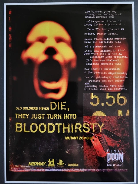 FINAL DOOM PLAYSTATION 1 PS1 PSX PS1 1996bGame Promo Ad Art Print ...