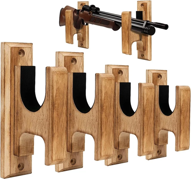 GUN HOOKS FROM Wooden Gun Rack Wall Mount Display Indoor Gun Racks for ...